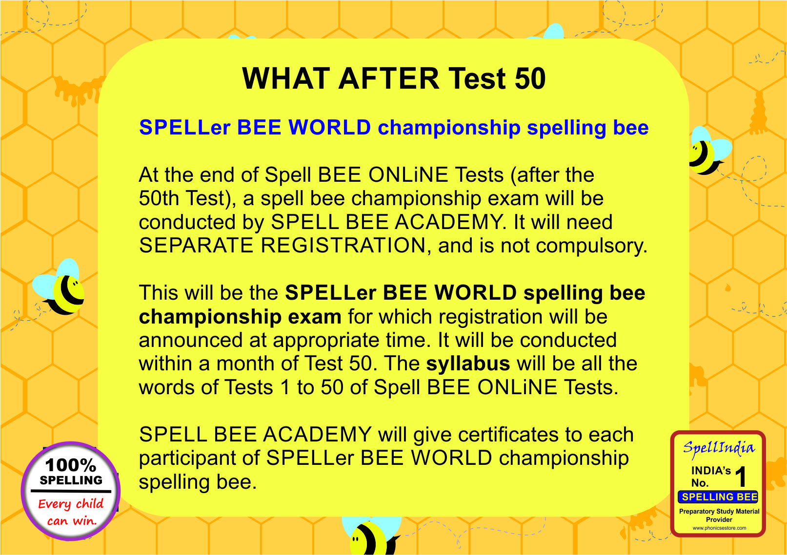SPELL BEE ONLINE TESTS